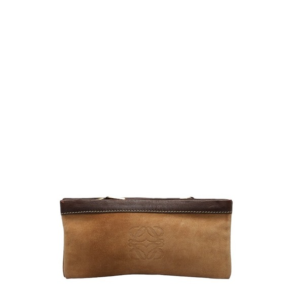 Loewe | Bags | Loewe Anagram Pouch Khaki Beige Leather Ladies | Poshmark